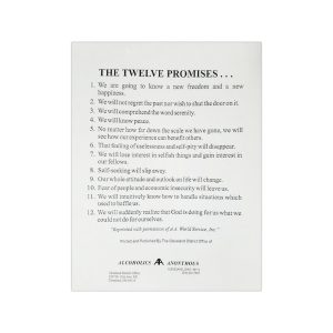 12 Promises (8.5 x 11) Laminated - Alcoholics Anonymous Cleveland